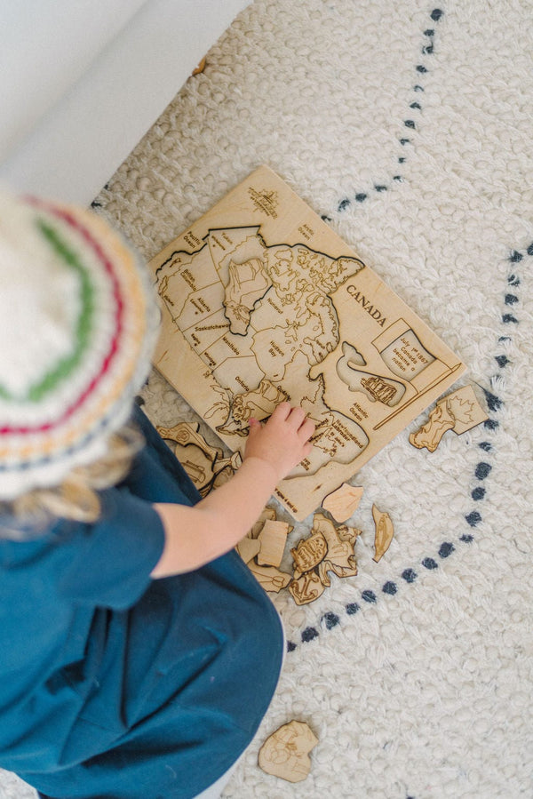 Kids Canada Map Puzzle with Native Animals - Toy Maker of Lunenburg